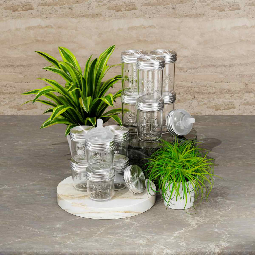 Baby's Basics Bundle - Glass Breastmilk Storage & Bottles – Burrbaby
