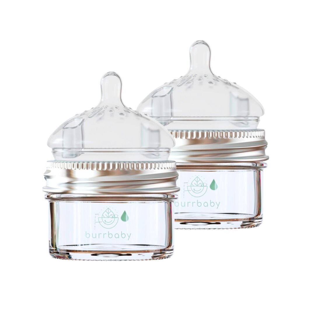 3.5oz Natural Glass Baby Bottles – Burrbaby